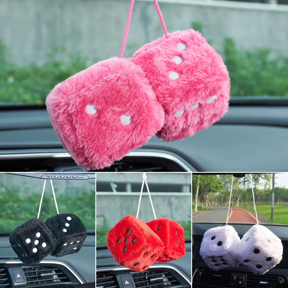 Add a Touch of Fun to Your Drive with AutoKingPart's Fuzzy Plush Dice ...